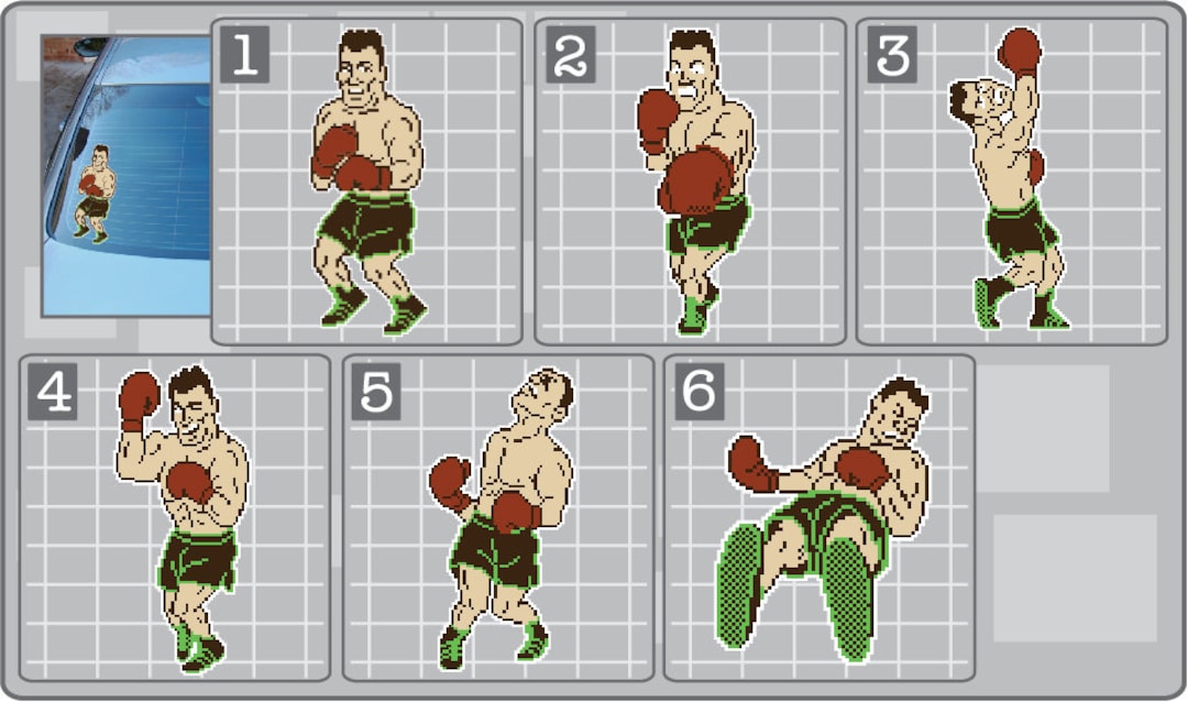 MR. DREAM From Mike Tyson's Punch Out! Vinyl Decals Car Window NES ...