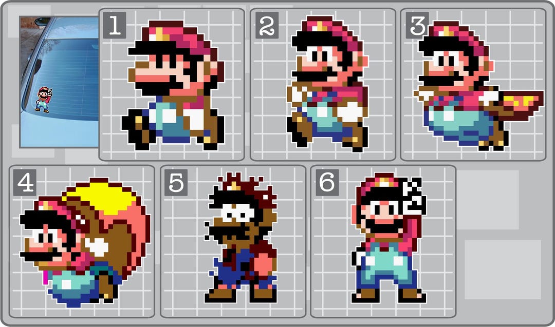 MARIO Vinyl Decal From Super Mario World Choose Your Favorite! Super ...