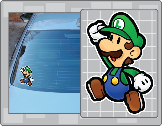 Paper Super Mario Bros Inspired Luigi L Vinyl Decal Stickers, Labels ...