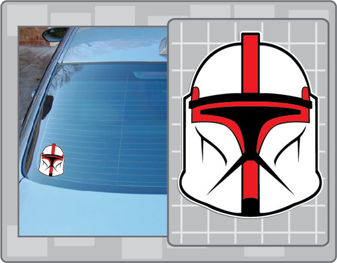 AOTC Clonetrooper Captain Helmet Vinyl Decal Sticker From Star Wars - Etsy