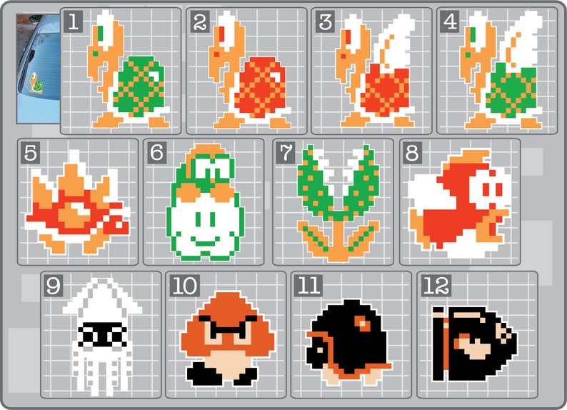 Super Mario Bros. 1 ENEMIES Vinyl Decal Choose Your Favorite - Etsy