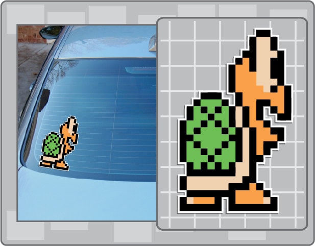 Green KOOPA TROOPA No. 3 vinyl decal from Super Mario Bros. 3 | Etsy