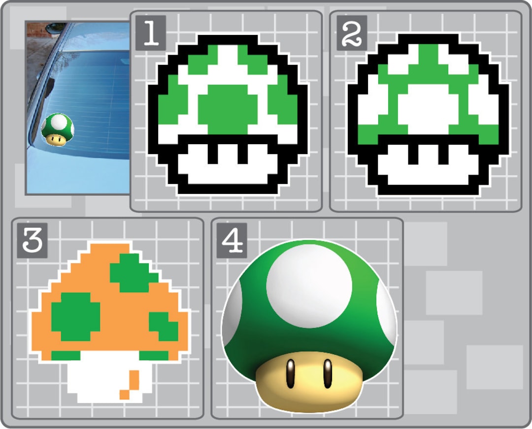 1-UP MUSHROOM Vinyl Decal From Super Mario Bros. Choose Your Version ...