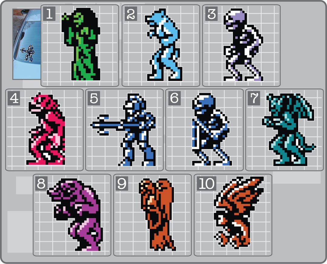 CASTLEVANIA 2 Enemies Sprites Vinyl Decals Car Window Laptop Decal ...