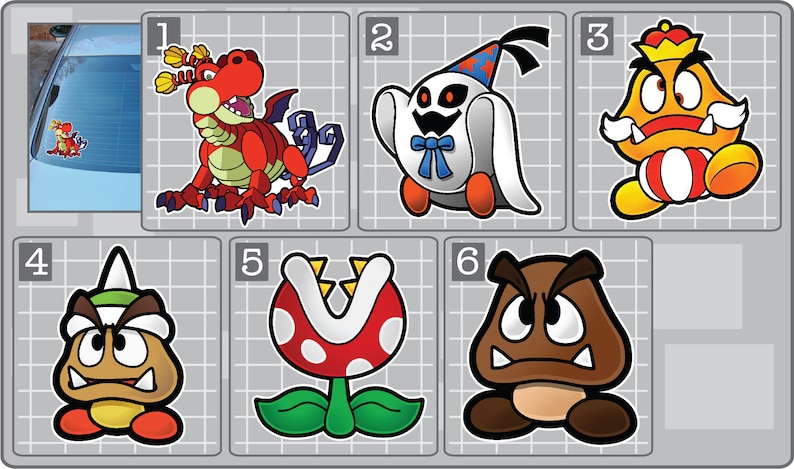 Paper Mario Characters Vinyl Decal Choose Your Favorite - Etsy
