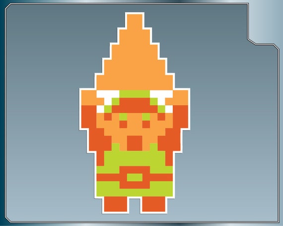 8 Bit Link Holding Triforce