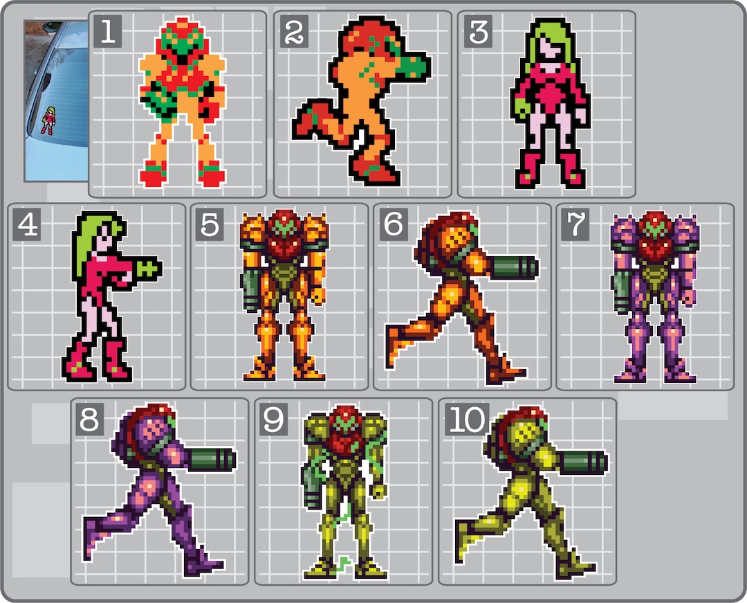 SAMUS ARAN Sprite Vinyl Decal Sticker From Metroid and Super - Etsy