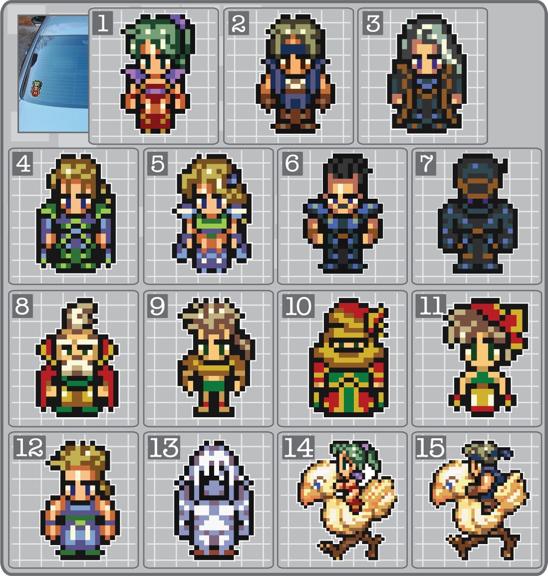 Final Fantasy VI Character Sprites Vinyl Decals NES Sticker - Etsy Final Fantasy VI Character Sprites Vinyl Decals NES Sticker - Etsy
