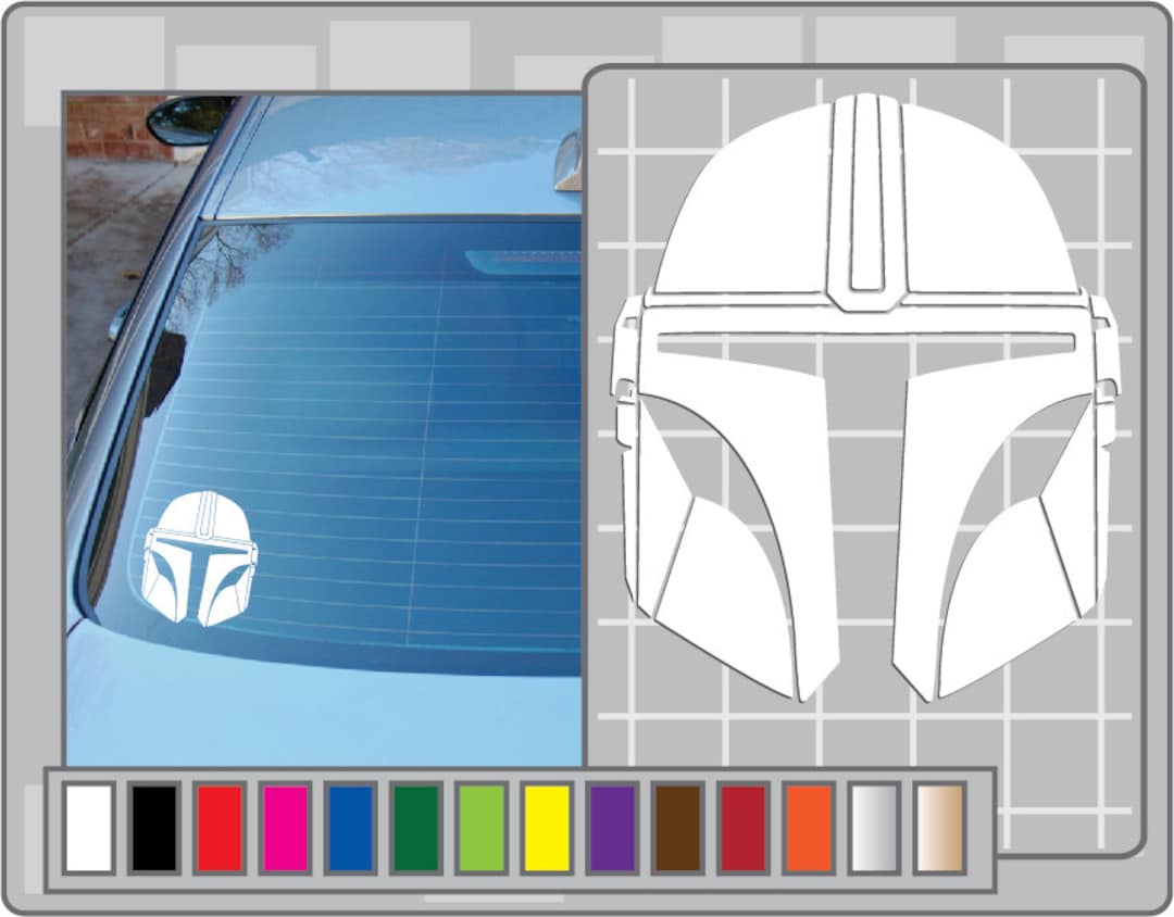 The Mandalorian Helmet Cut Vinyl Decal #1 Boba Fett Grogu the ...