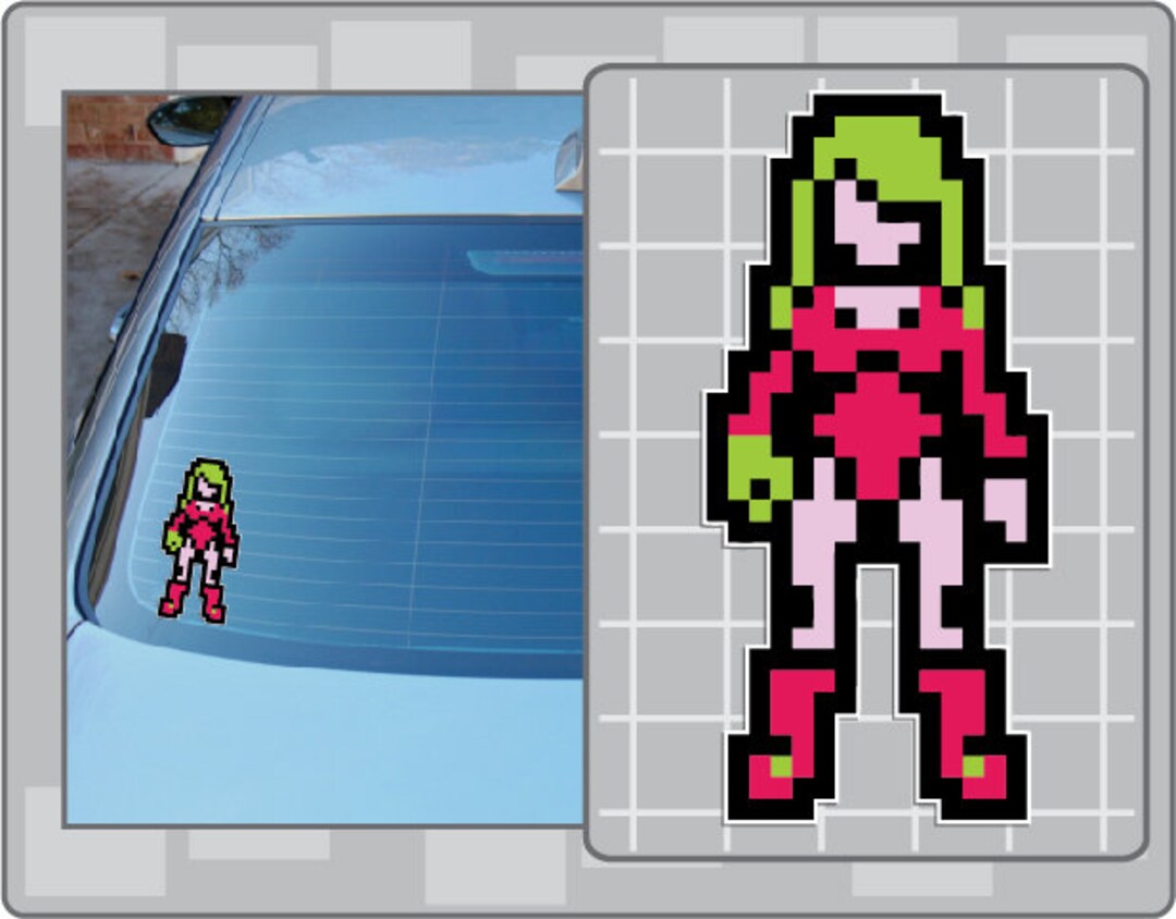 SAMUS ARAN in Pink Suit 8bit Sprite Vinyl Decal Sticker From - Etsy