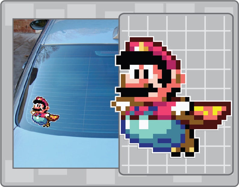 Super MARIO With CAPE Sprite Vinyl Decal From Super Mario - Etsy