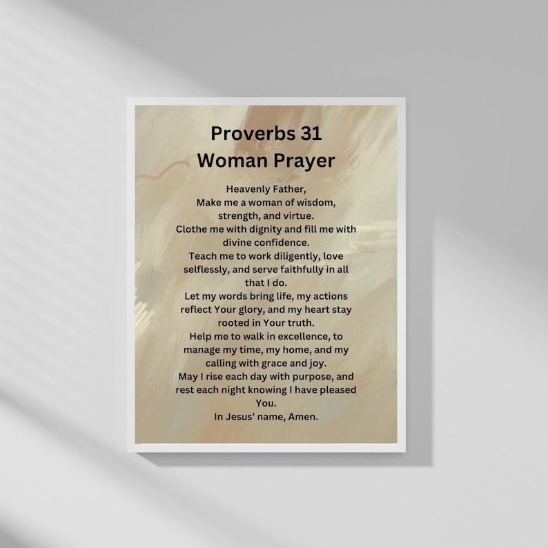 Proverbs 31 Woman Prayer, Christian Wall Art (digital Download) - Etsy