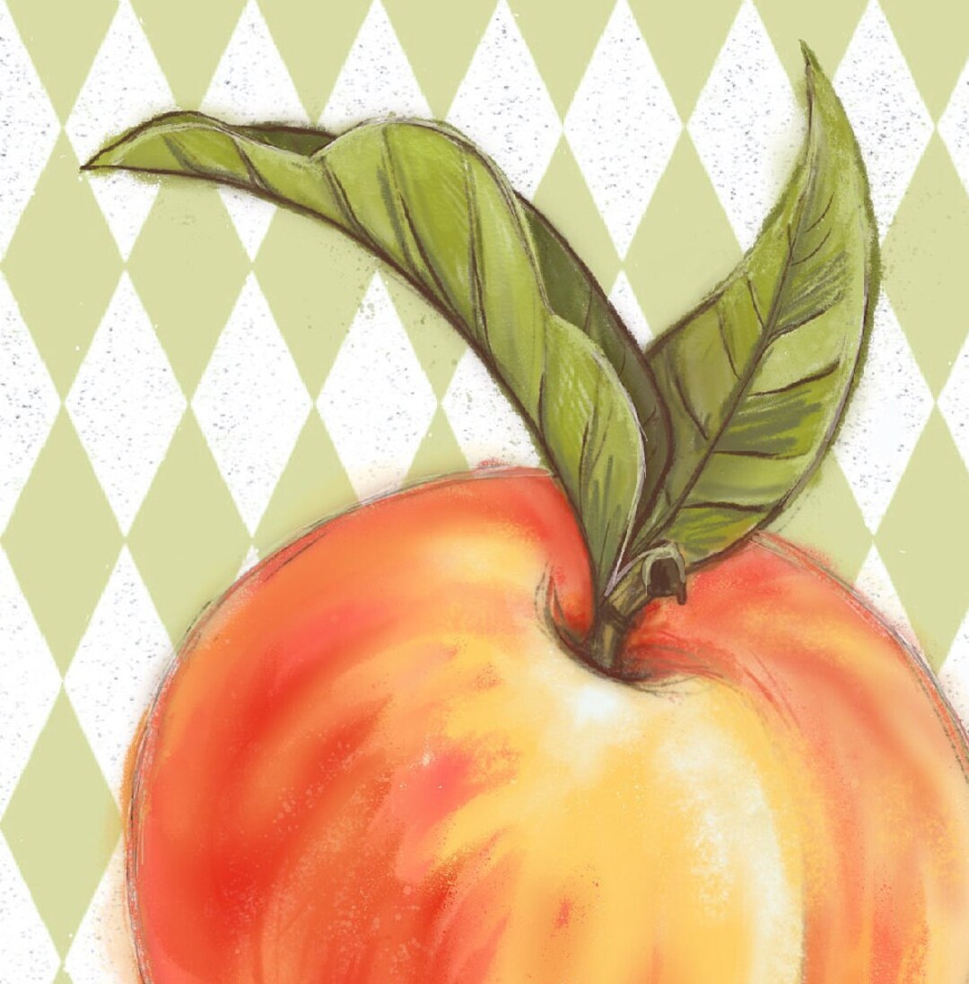 Digital Download Peach Card, Illustrated by Me! Includes Envelope - Etsy