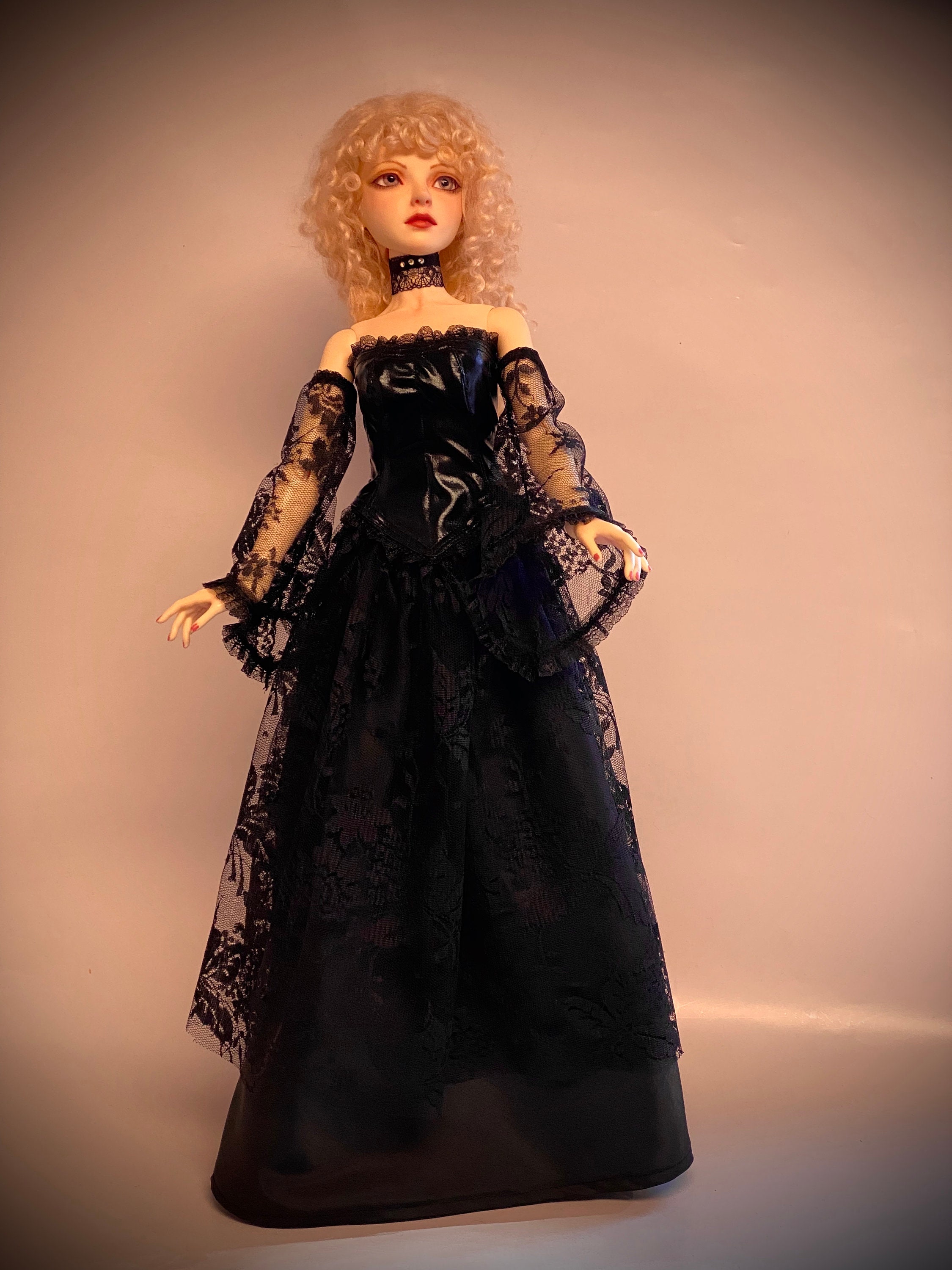 BJD Dress, Doll Clothes, Doll Gown, Black, Lace - Etsy