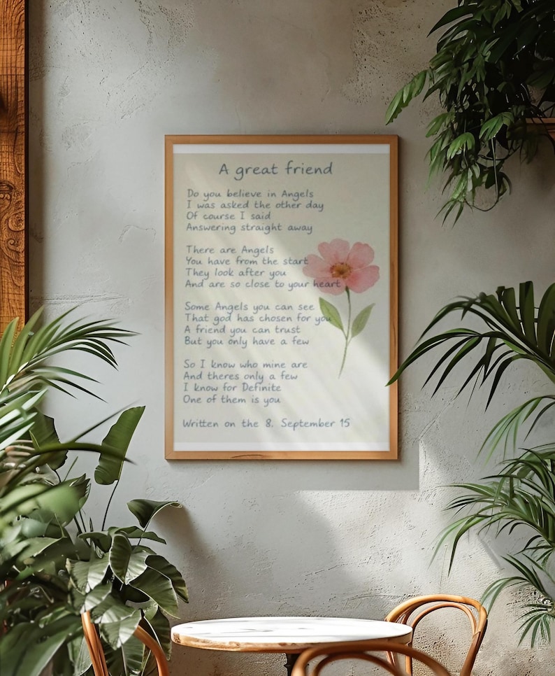 Friendship Poem Digital Download. Friendship Gift.printable Poem.best ...