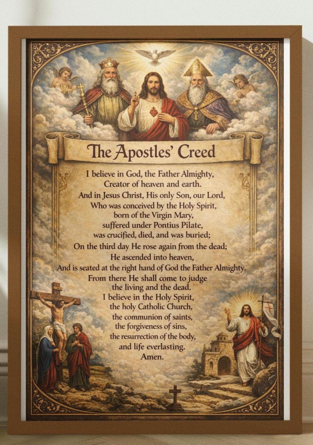 Apostle Creed Prayer Printable. Catholic Prayer Wall Art Religious Home ...