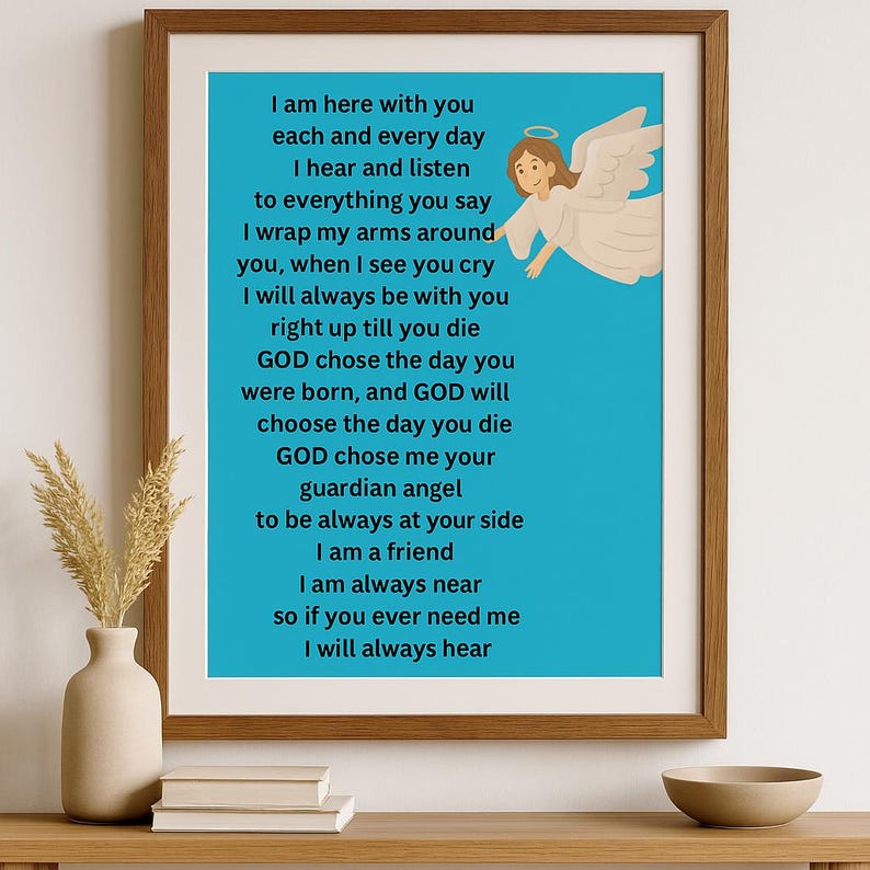 Guardian Angel Poem Printable,you Are Never Alone Poem,comfort Gift for ...