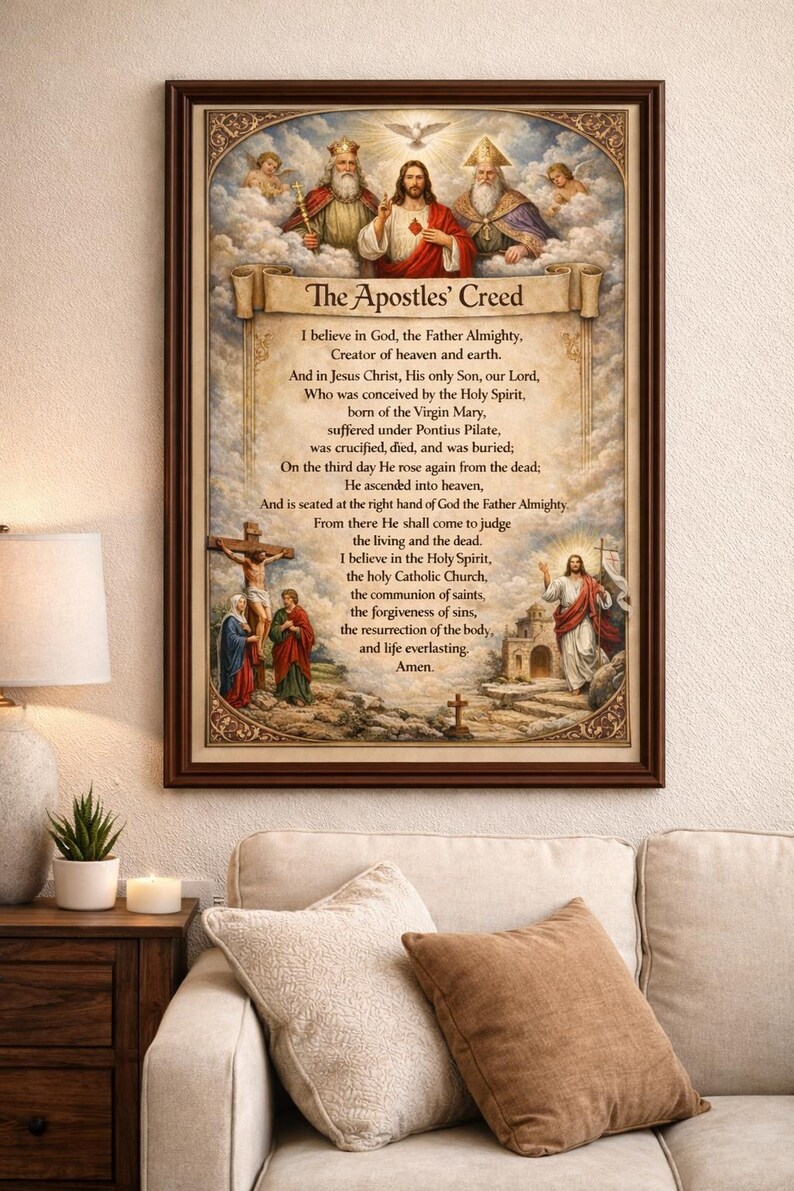Apostle Creed Prayer Printable. Housewarming Gift .catholic Prayer Wall ...
