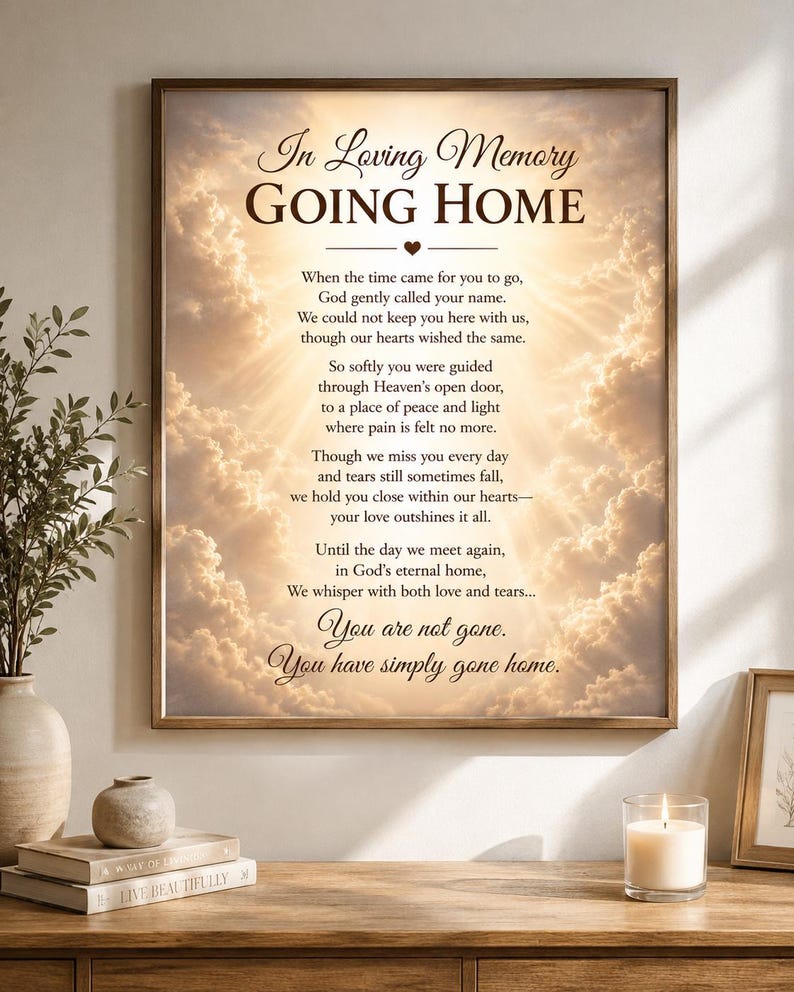 Funeral Poem Print | in Loving Memory Gift | Funeral Poem Art ...