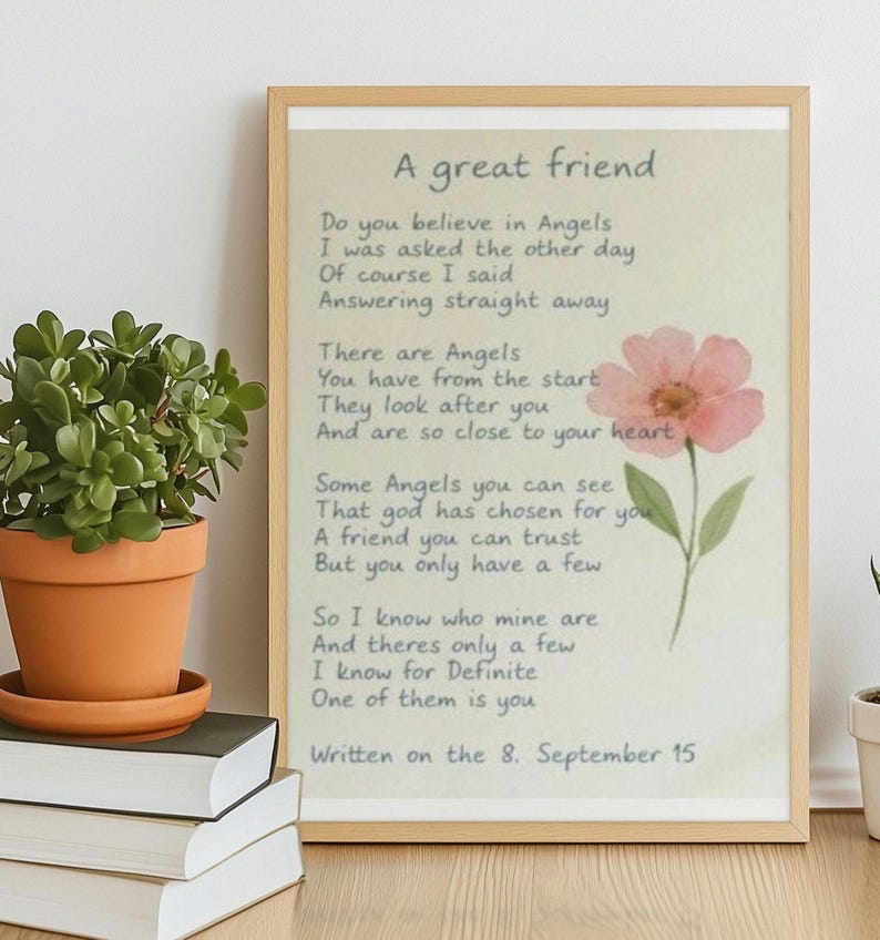 Friendship Poem Digital Download. Friendship Gift.printable Poem.best ...
