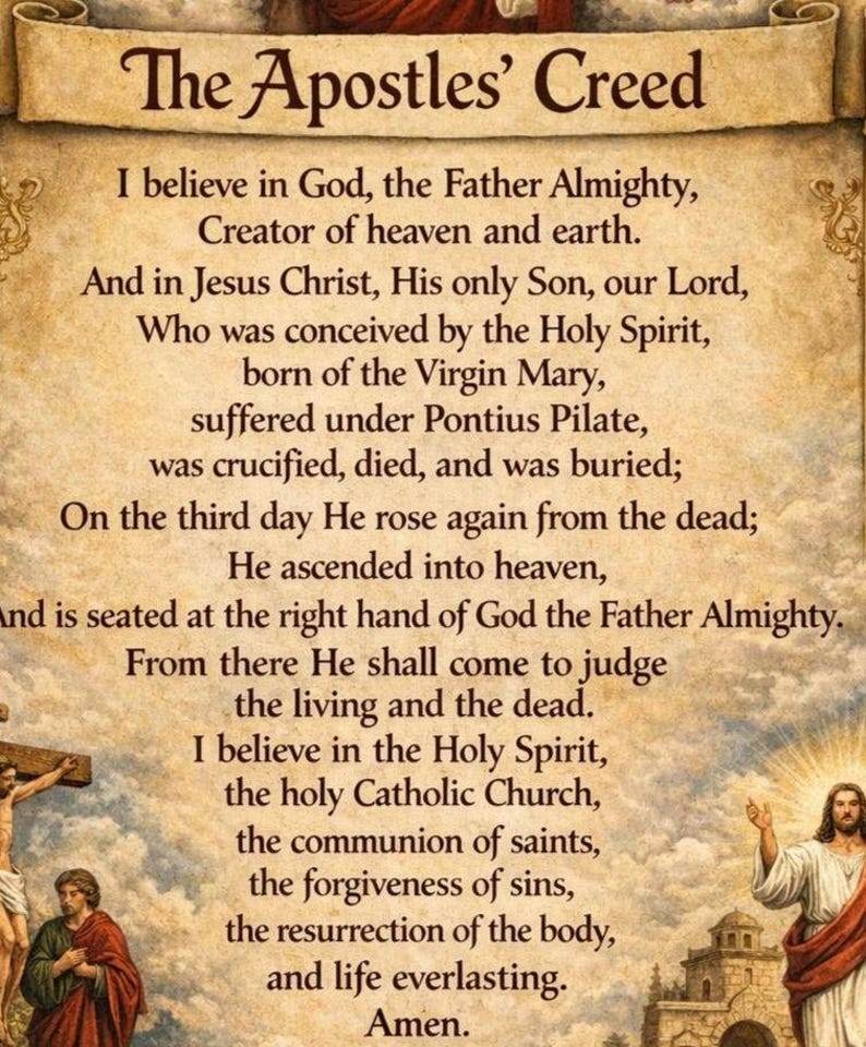 Apostle Creed Prayer Printable. Housewarming Gift .catholic Prayer Wall ...