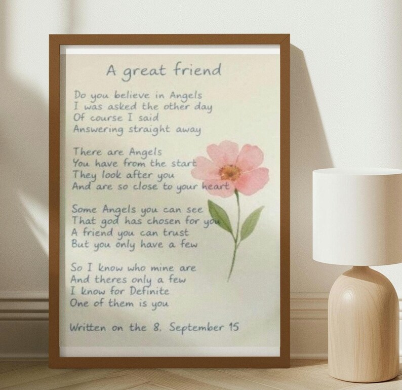 Friendship Poem Digital Download. Friendship Gift.printable Poem.best ...