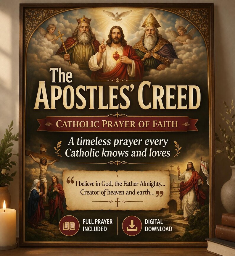 Apostles Creed Prayer Printable, Catholic Prayer Print, Apostles Creed ...