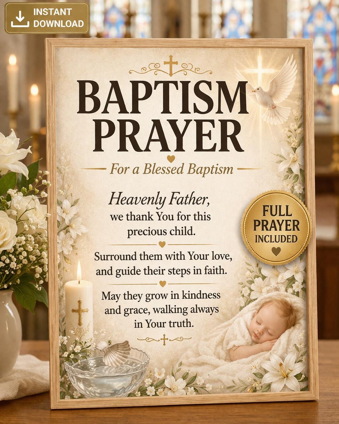 Baptism Prayer Digital Download Christening Gift for Godchild Blessed ...