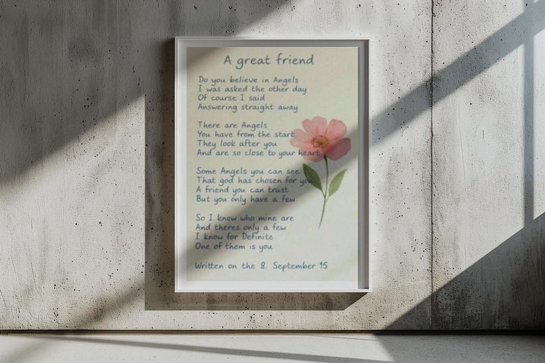 Friendship Poem Digital Download. Friendship Gift.printable Poem.best ...