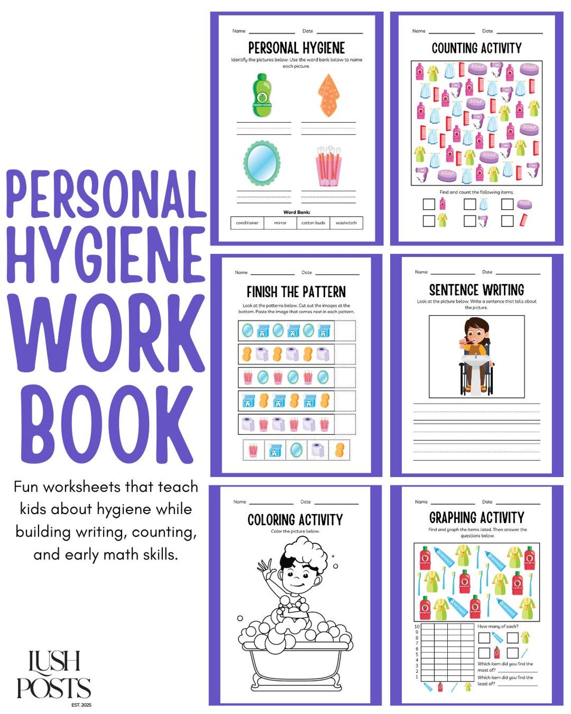 25+ Personal Hygiene Workbook Preschool Kindergarten Activities Learn ...