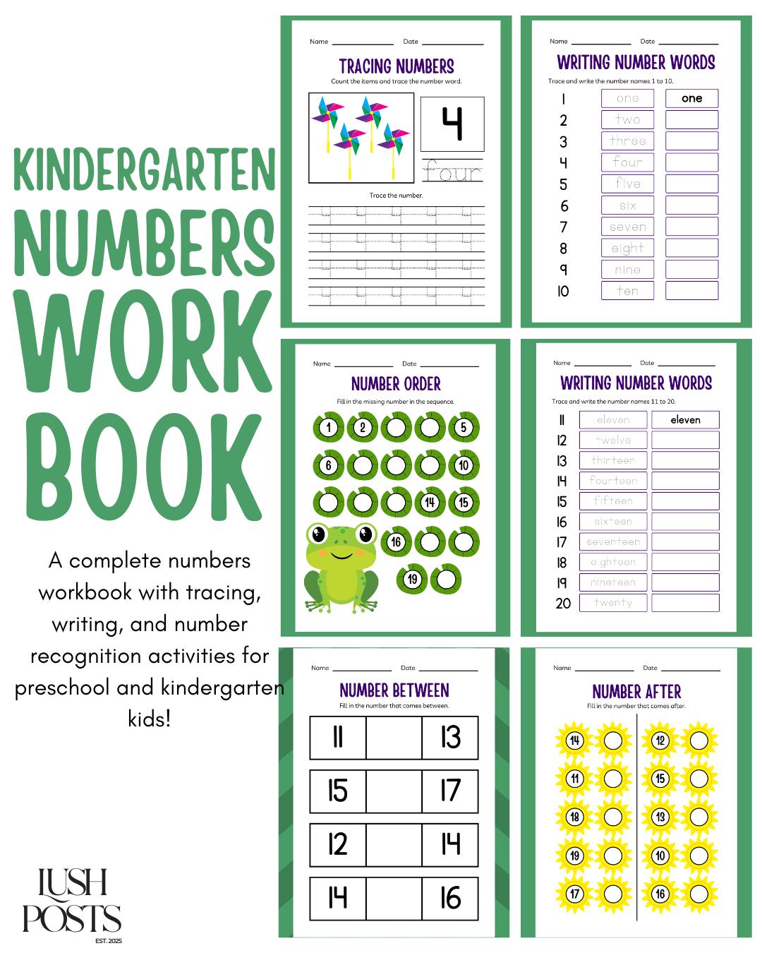 40+ Kindergarten Numbers Worksheet With Tracing Writing Number Word ...