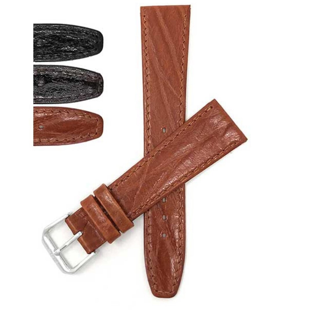 Bandini Thin Leather Watch Band, Bark Pattern for Women and Men - 10mm ...
