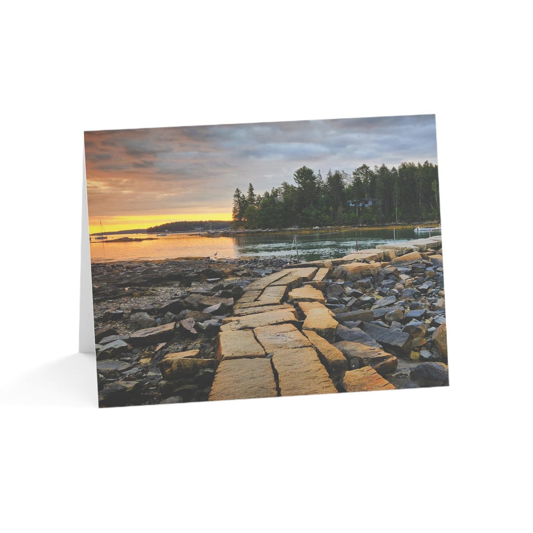 Golden Sunrise Blank Greeting Cards | Maine Coast Photography (10 or 30 ...