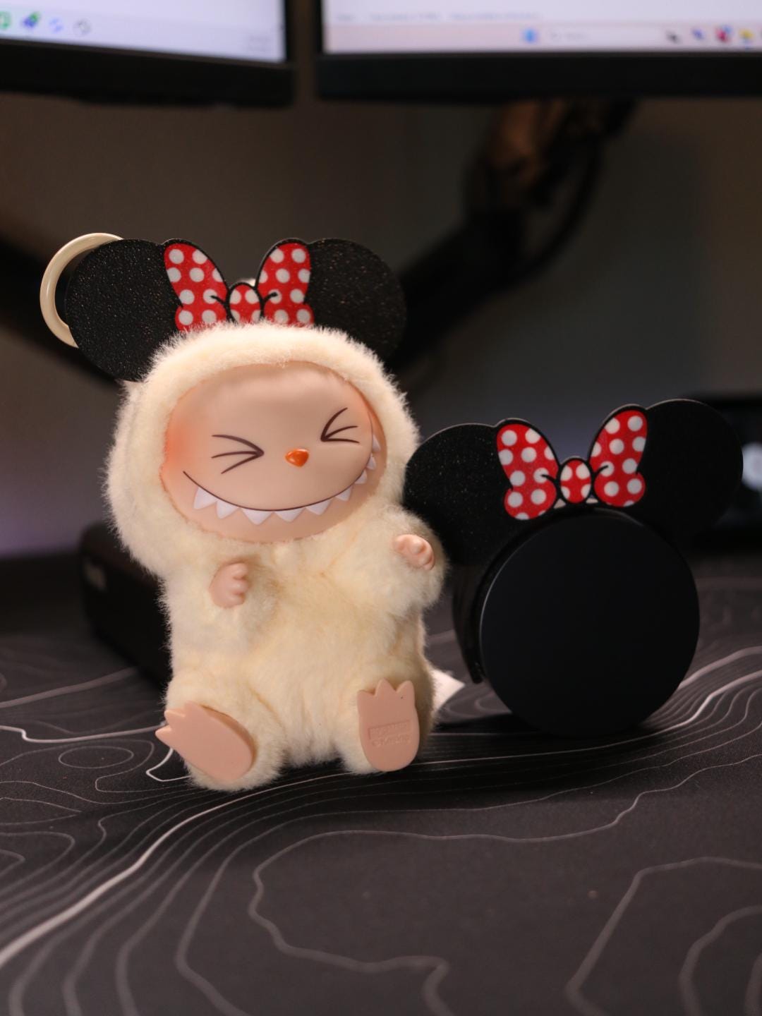 Minnie Mouse Inspired Labubu Ears – Plush Cosplay Hat With Minnie Bow ...