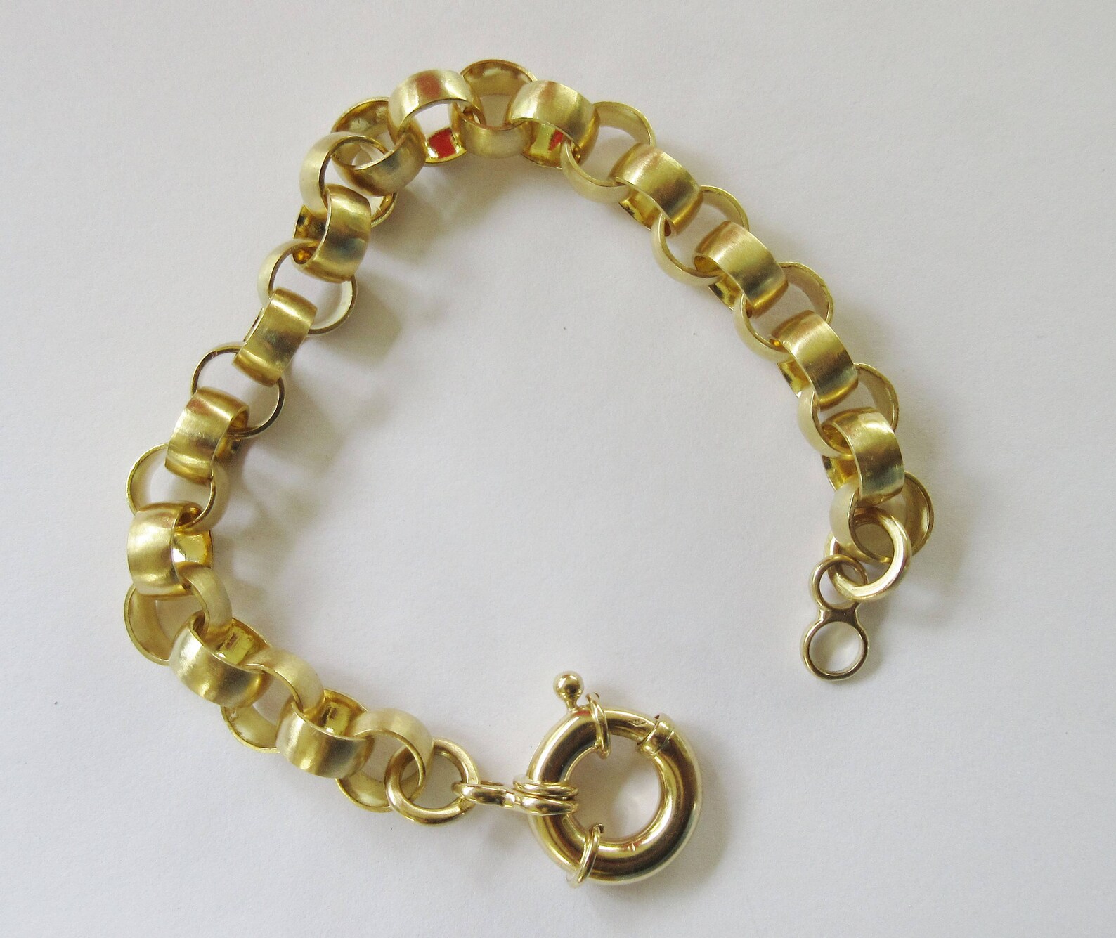 14k Yellow 8mm Gold Rolo Chain Link Handmade Chain Link - Etsy