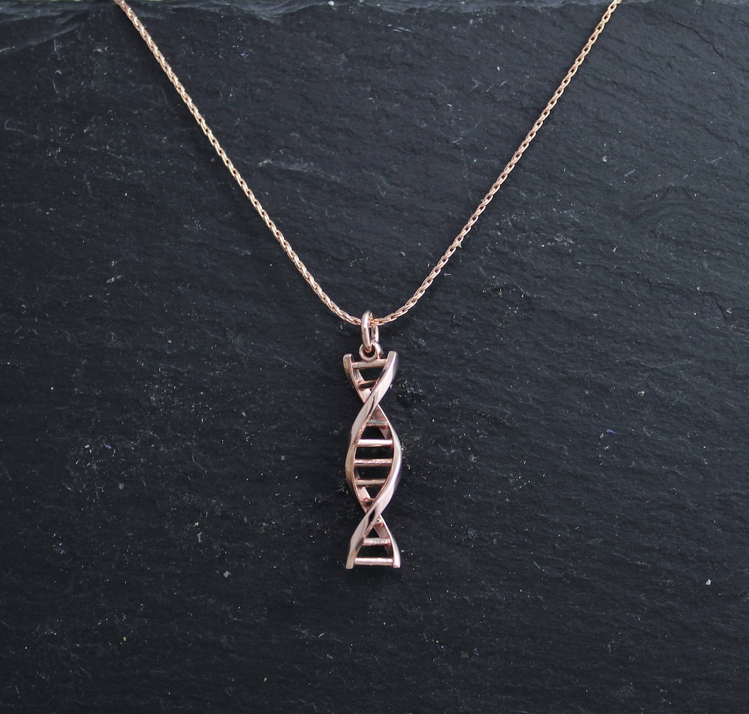 14k Rose Gold DNA Pendant, DNA Jewelry, Double Helix, Eco-friendly ...