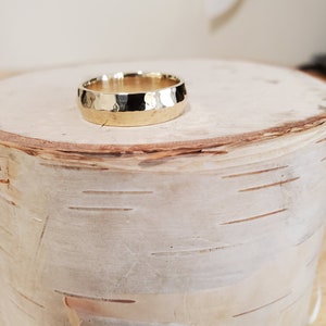 14k Yellow Gold Knife Edge Band, 6mm Wide Comfort Fit Gold Band ...