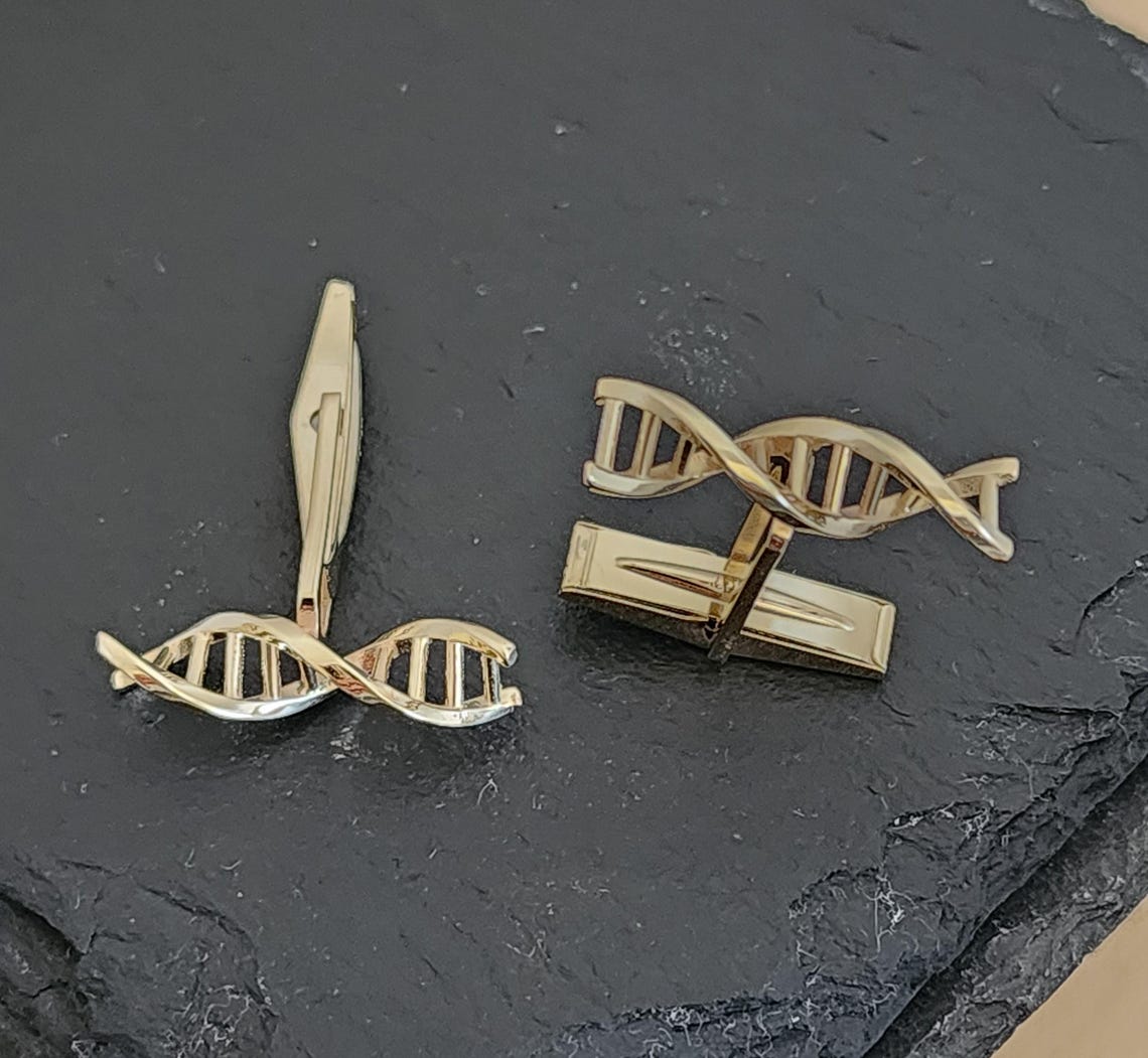 14k Gold Cuff Links Cufflinks Gift for Science DNA Jewelry - Etsy