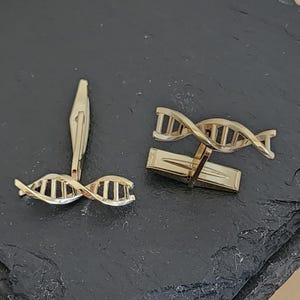 14k Gold Cuff Links Cufflinks Gift for Science DNA Jewelry - Etsy