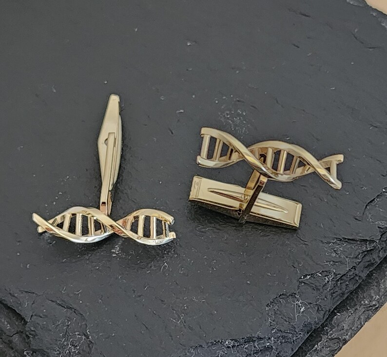 14k Gold Cuff Links Cufflinks Gift for Science DNA Jewelry - Etsy