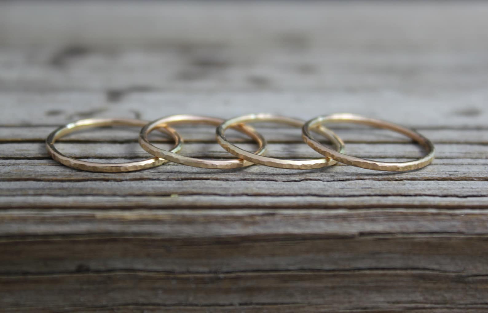 Solid 14k Yellow Gold Stacking Rings Handmade Stacking Rings | Etsy