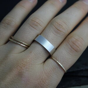 Square Sterling Silver Band, 6mm Square Wedding Band, Brushed Silver ...