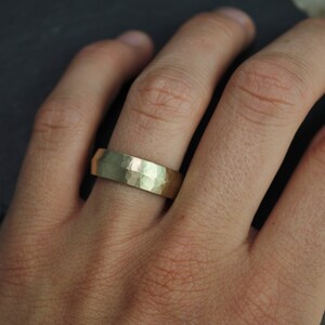 14k Yellow Gold Knife Edge Band, 6mm Wide Comfort Fit Gold Band ...