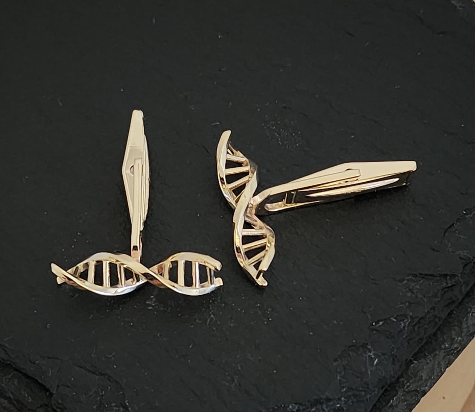 14k Gold Cuff Links Cufflinks Gift for Science DNA Jewelry - Etsy