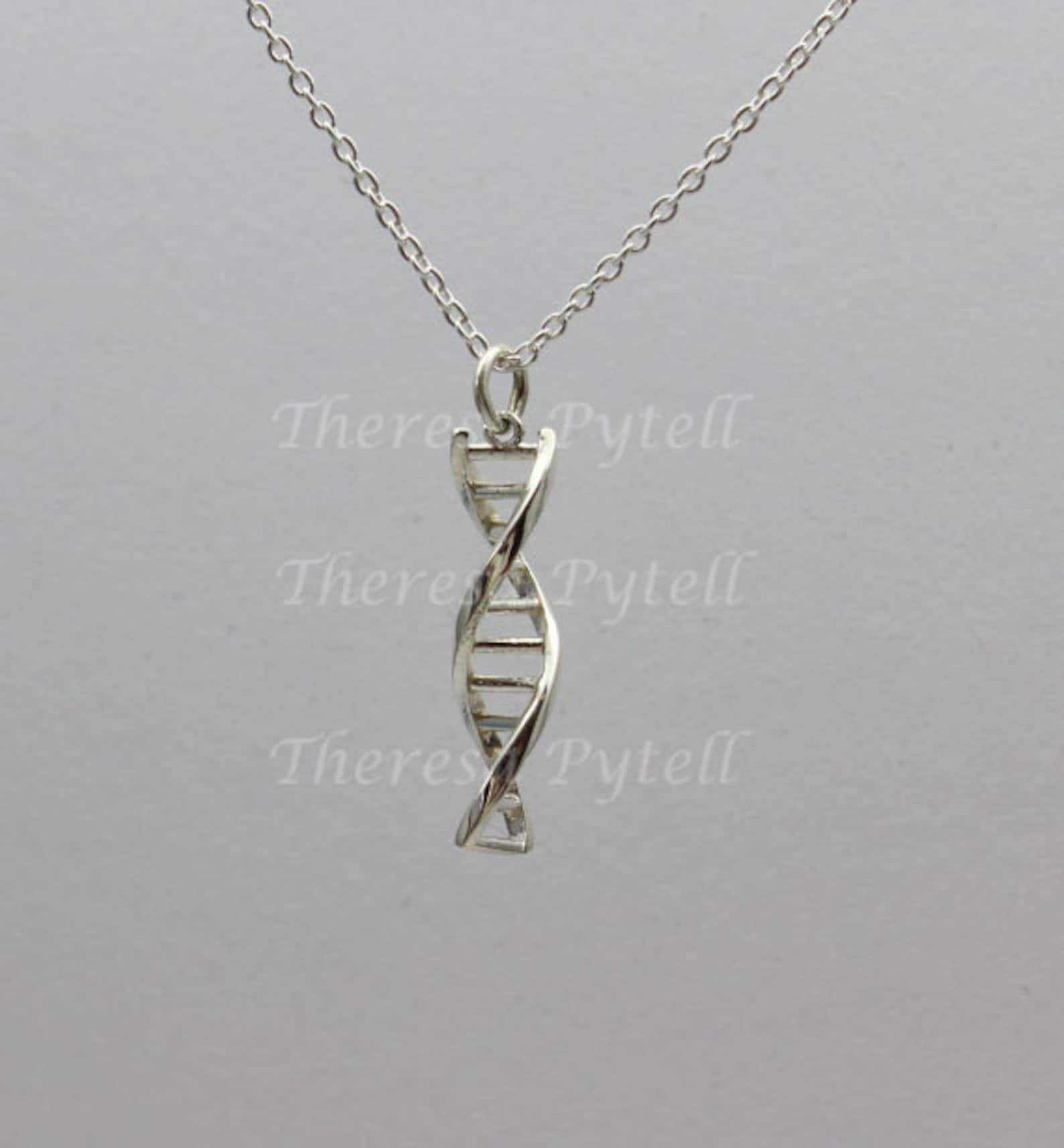 14k White Gold DNA Pendant - DNA Jewelry - Double Helix - Eco-friendly ...