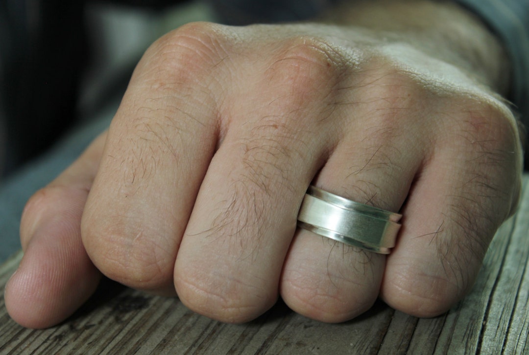 Square Wedding Band, Square Ring With Edge, Edged Wedding Band ...