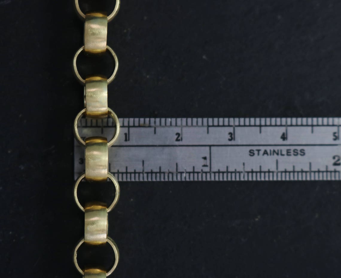 14k Yellow 8mm Gold Rolo Chain Link Handmade Chain Link | Etsy