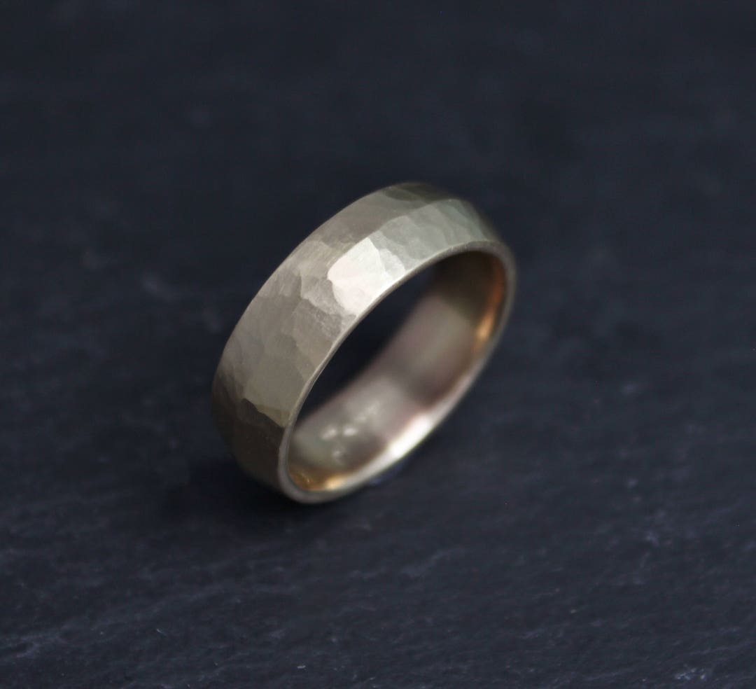 14k Yellow Gold Knife Edge Band, 6mm Wide Comfort Fit Gold Band ...