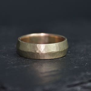 14k Yellow Gold Knife Edge Band, 6mm Wide Comfort Fit Gold Band ...