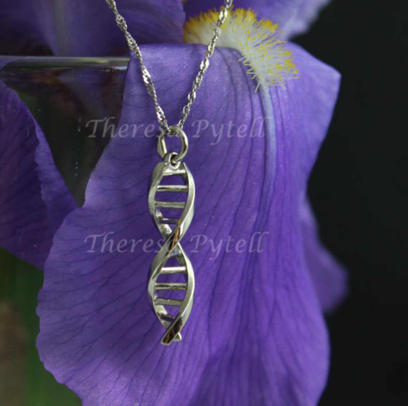 14k White Gold DNA Pendant - DNA Jewelry - Double Helix - Eco-friendly ...